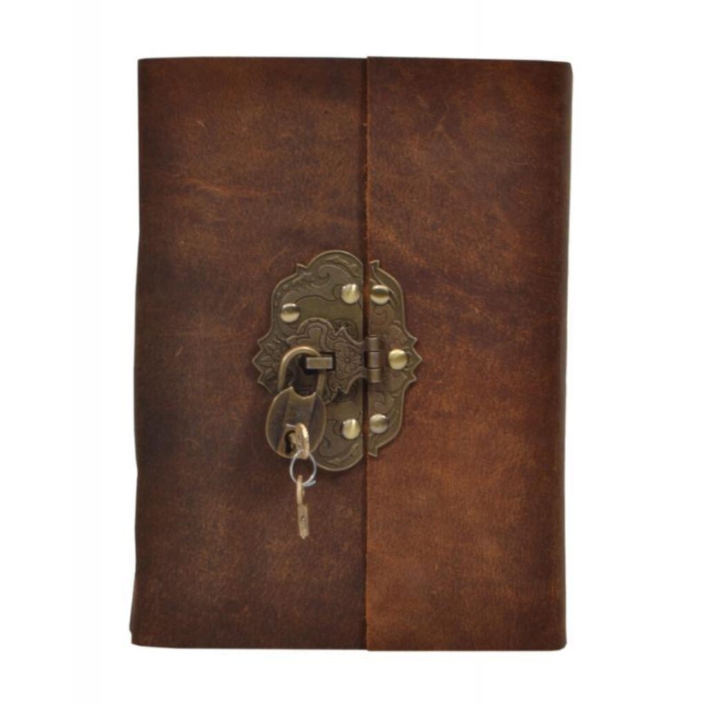 Handmade Beautiful Lock & Key Leather Journal Softcover Notebook ...